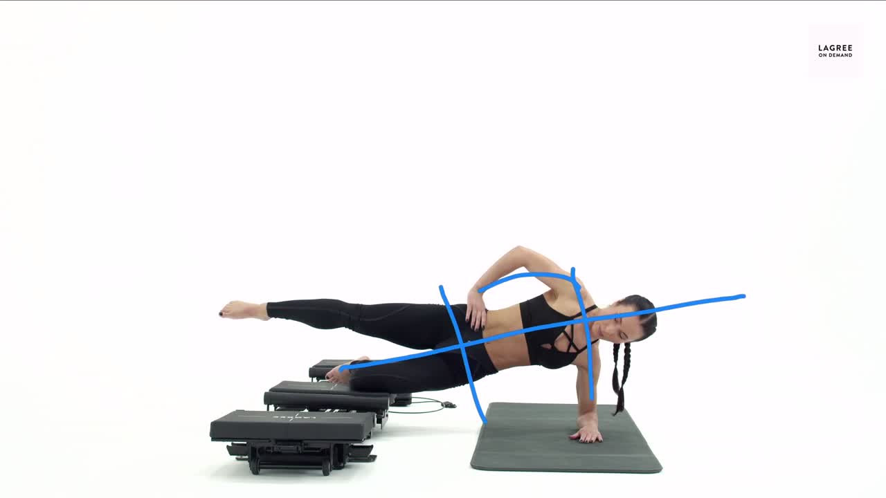 Reverse Side Sweep Leg Raise Elbow and Knee - Lagree On Demand